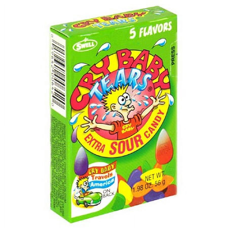 Cry Baby Tears Extra Sour Candy, Five Flavors, 1.98-Ounce Boxes (Pack ...