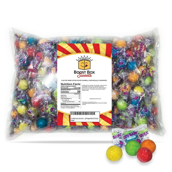 Cry Baby Tears Extra Sour One Inch Gumballs Candy Coated Gum ...