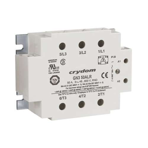 Crydom GN350ELZ, SSR Relay; 3-Phase; Panel Mount; IP20; 600VAC/50A; 18 ...