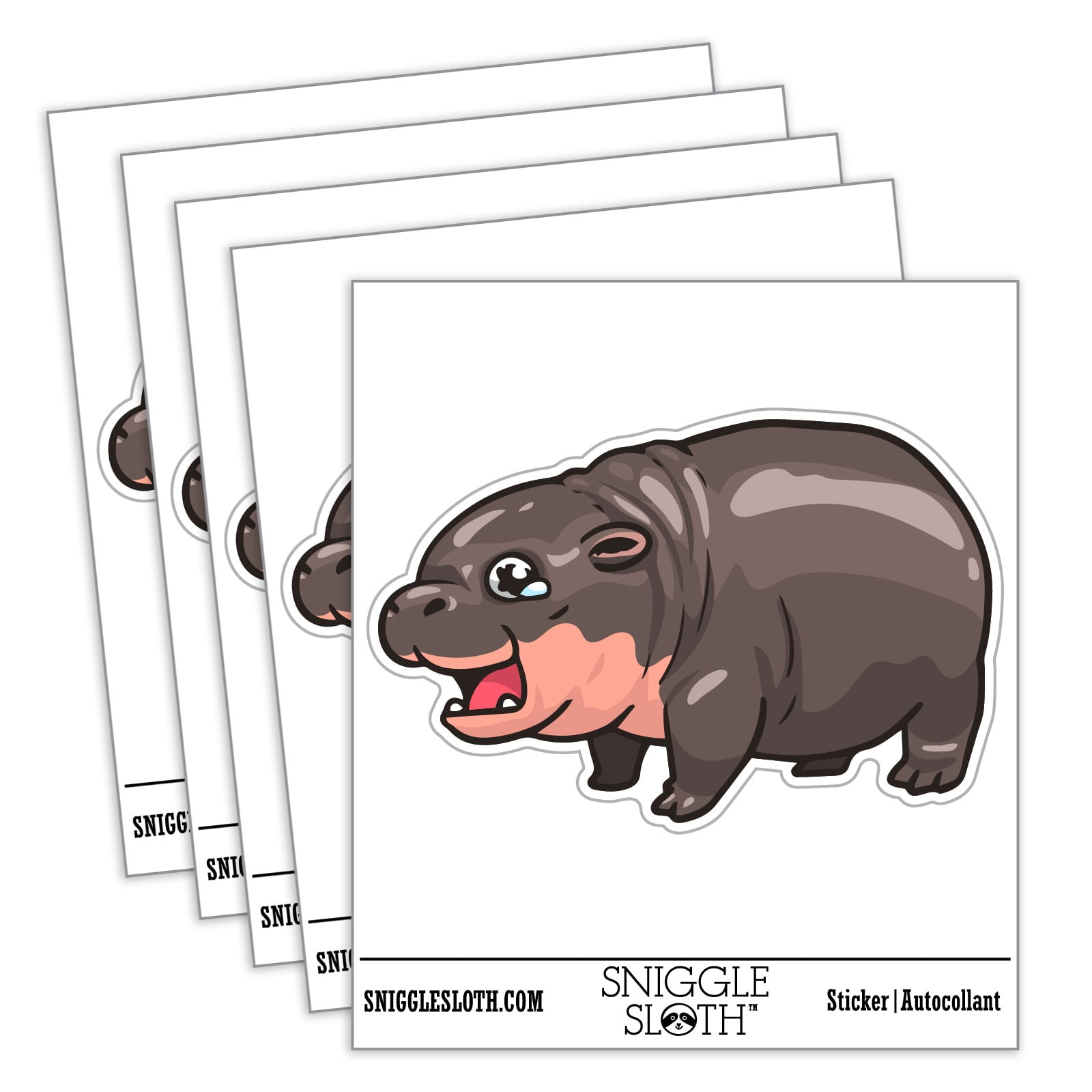 Crying Baby Hippo Shocked Cute Car Window Bumper Water Bottle Phone ...