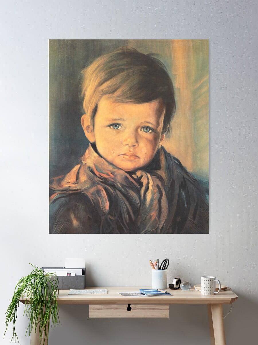 Crying Boy Cursed Painting. Poster Wall Art, Modern Wall Decor For ...