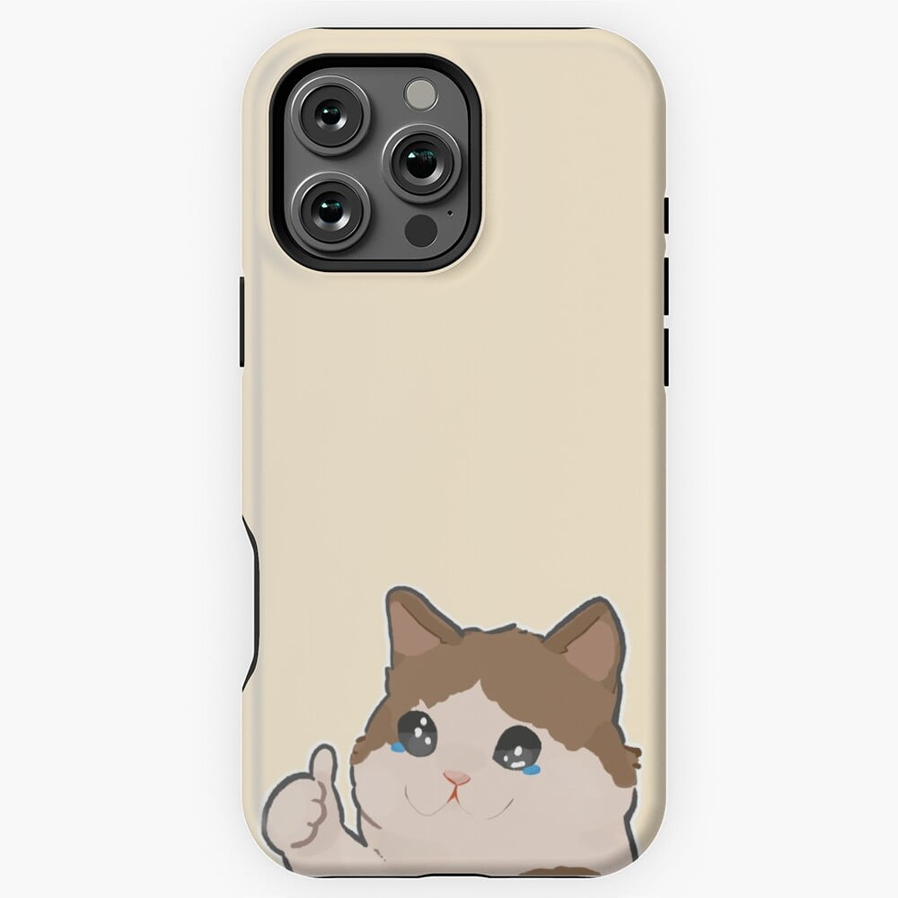 Crying Cat Meme Funny Parody Phone Case Compatible with iPhone 11-17 ...