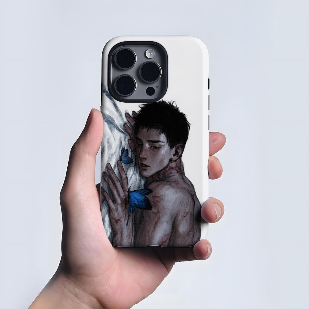 Crying Comic Man Pop Art Illustration Phone Case for iPhone 11-17 Pro ...