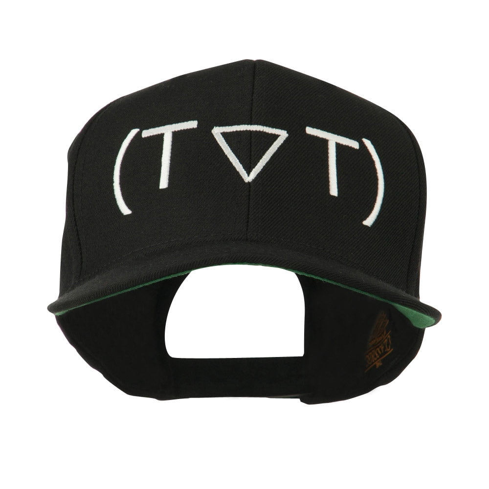 Crying Face Text Emoticon Embroidered Snapback Cap - Black OSFM ...