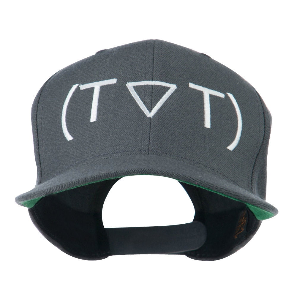 Crying Face Text Emoticon Embroidered Snapback Cap - Grey OSFM ...