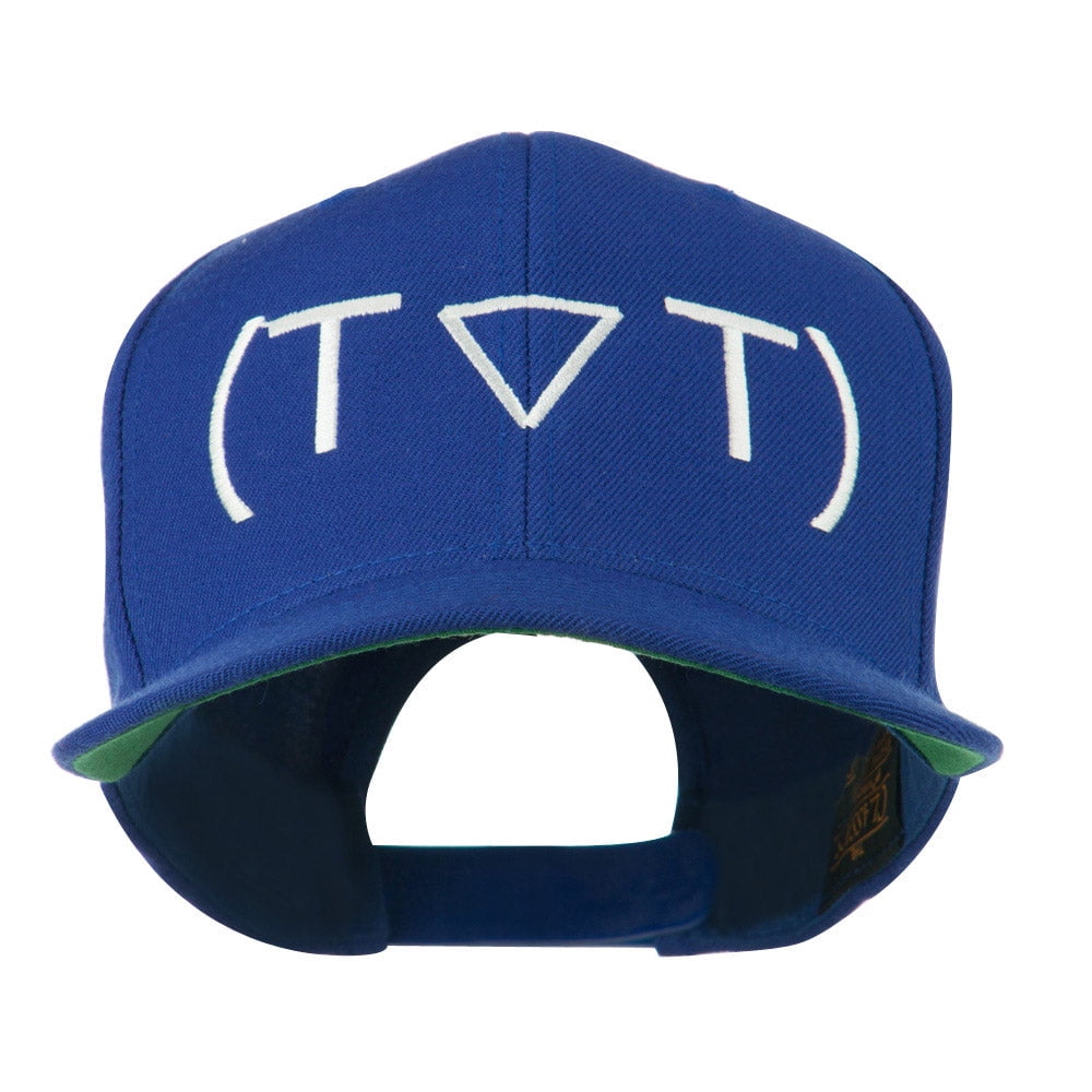 Crying Face Text Emoticon Embroidered Snapback Cap - Navy OSFM ...