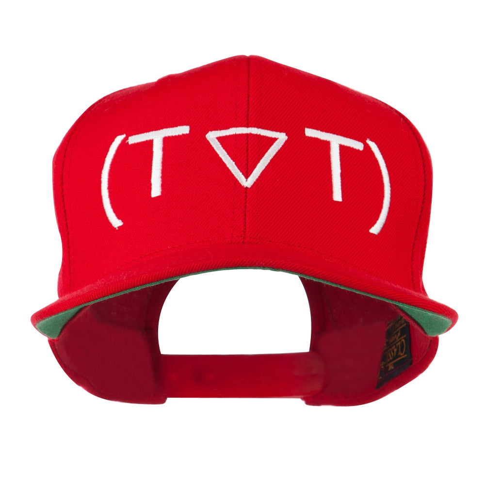 Crying Face Text Emoticon Embroidered Snapback Cap - Red OSFM - Walmart.com
