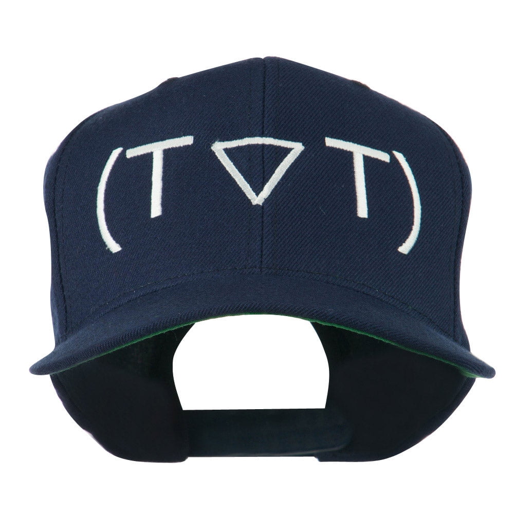 Crying Face Text Emoticon Embroidered Snapback Cap - Royal OSFM ...