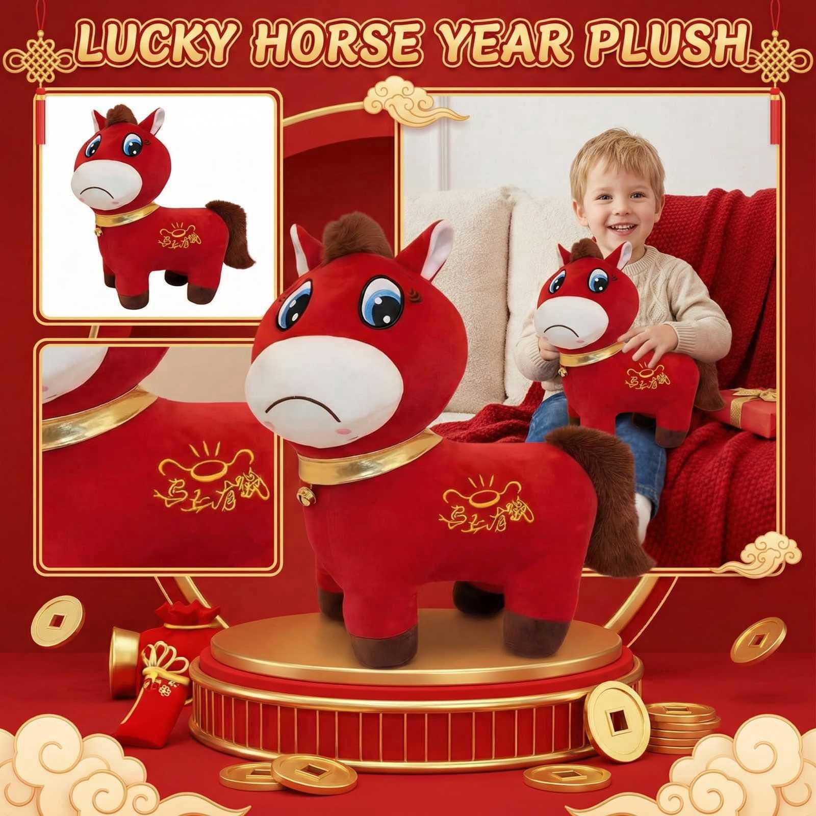 Crying Horse Plush Toy,7.87inch,Red,Valentines Day Decor - Walmart.com