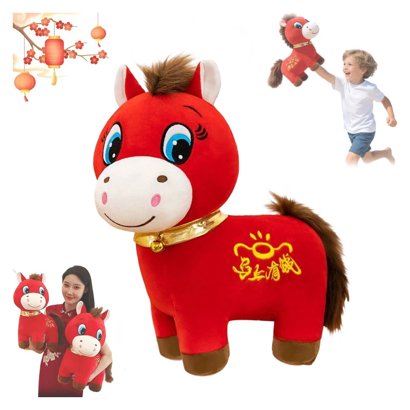 Crying Horse, Year of The Horse 2026 Plush, Red Smiling/Crying Spring ...