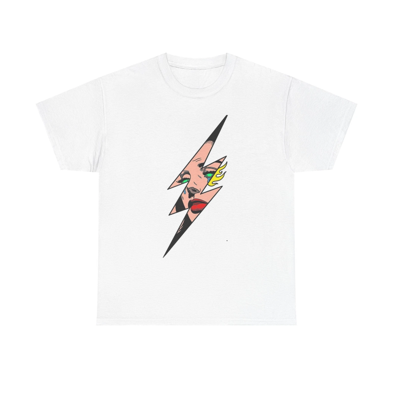 Crying Model Lightning Bolt Graphic T Shirt - Walmart.com