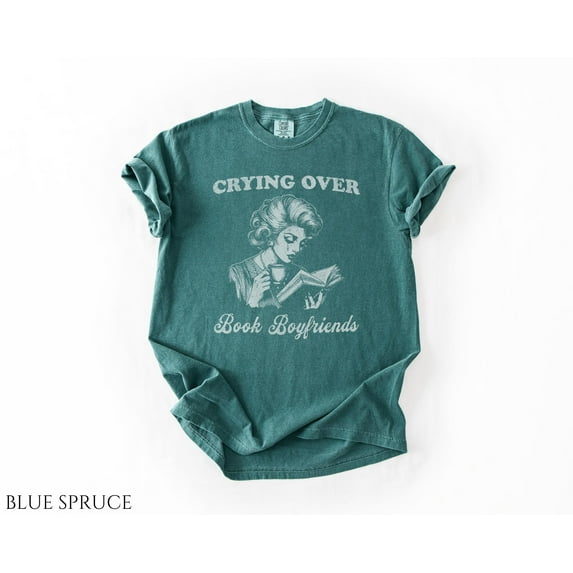 Crying Over Book Boyfriends T-Shirt, 90s Y2K Retro Graphic Tee, Funny ...