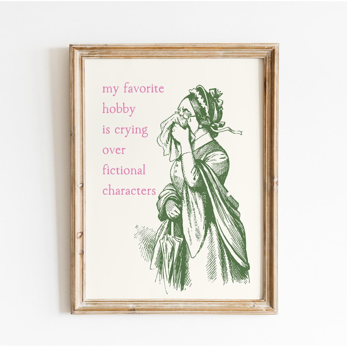 Crying Over Fictional Characters Vintage Book Lover Reading Nook Decor ...