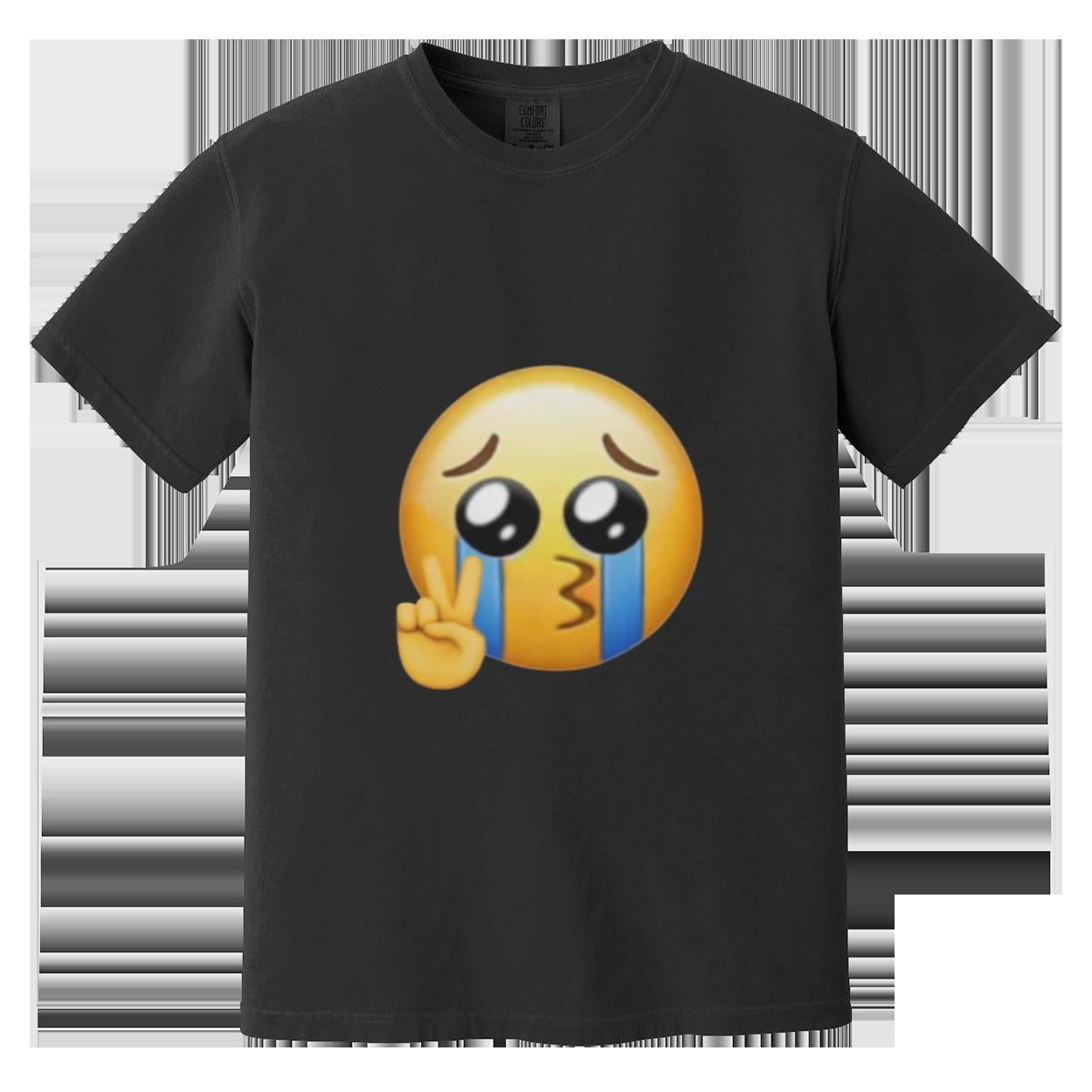 Crying Peace Sign Emoji Funny Sad Internet Meme Mood Graphic Comfort ...