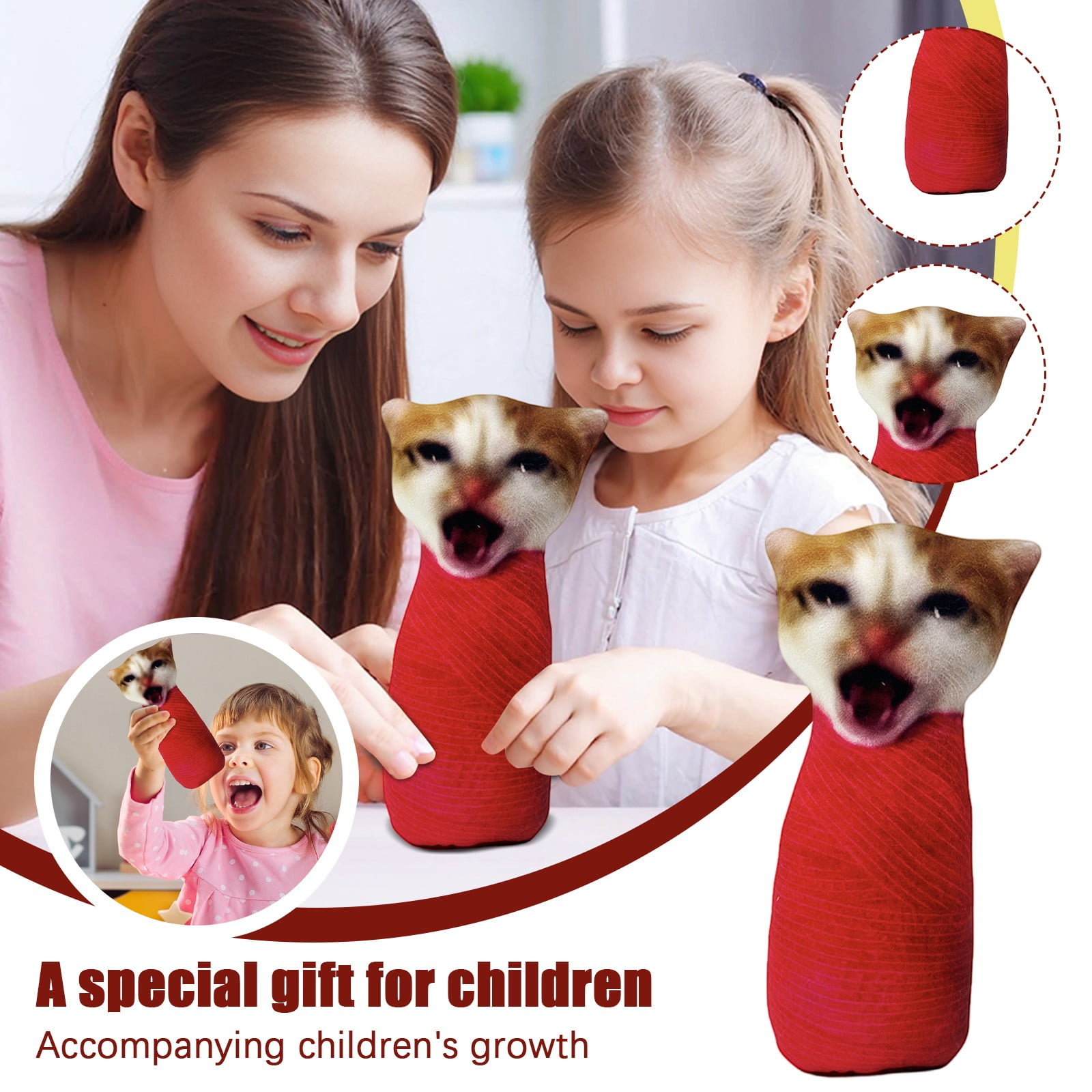 Crying Sounds Meme Cat Plush Toy, Cat Meme Plush,Crying Cat Stuffed ...