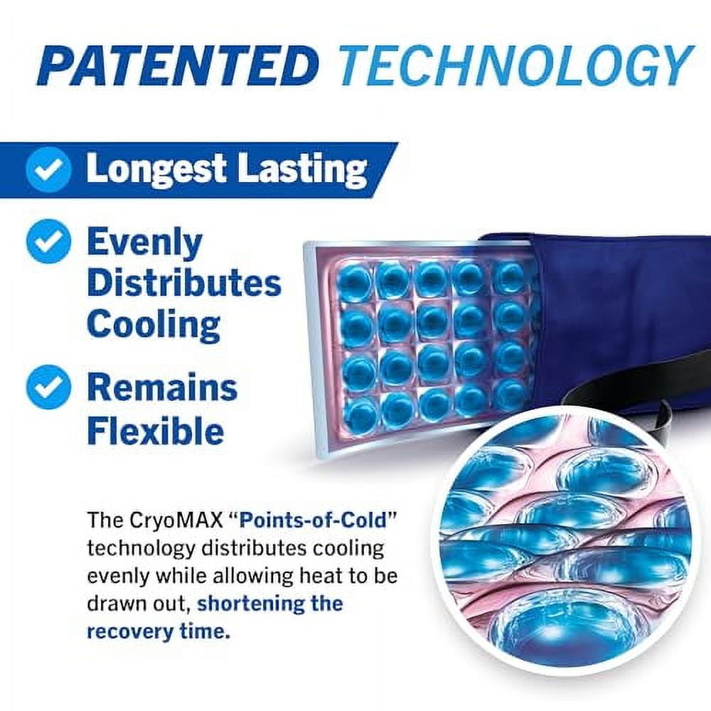 Cryo-Max Cold Pack, 8 Hour Reusable Cold Therapy Ice Pack for Elbows, Knees, Neck + More, Medium ...