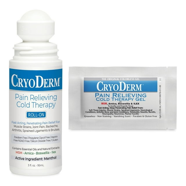 CryoDerm Combo Package Cold Therapy 3 oz Roll-On & 12 Packets - Walmart.com