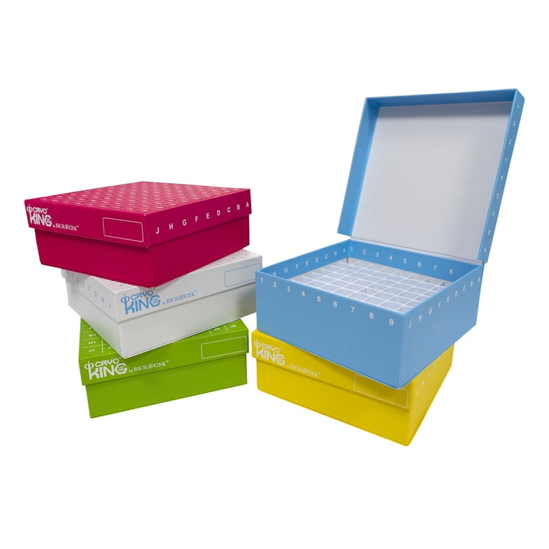 CryoKING 2 Inch 81-well Cryo Boxes, Assorted Color, Lab Freezer Boxes ...