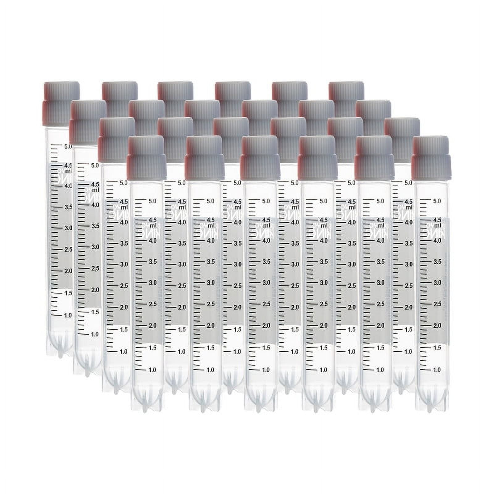 CryoKING 5.0ml 25 Pcs Plasitic Cryovials, External Thread Lab Vials ...