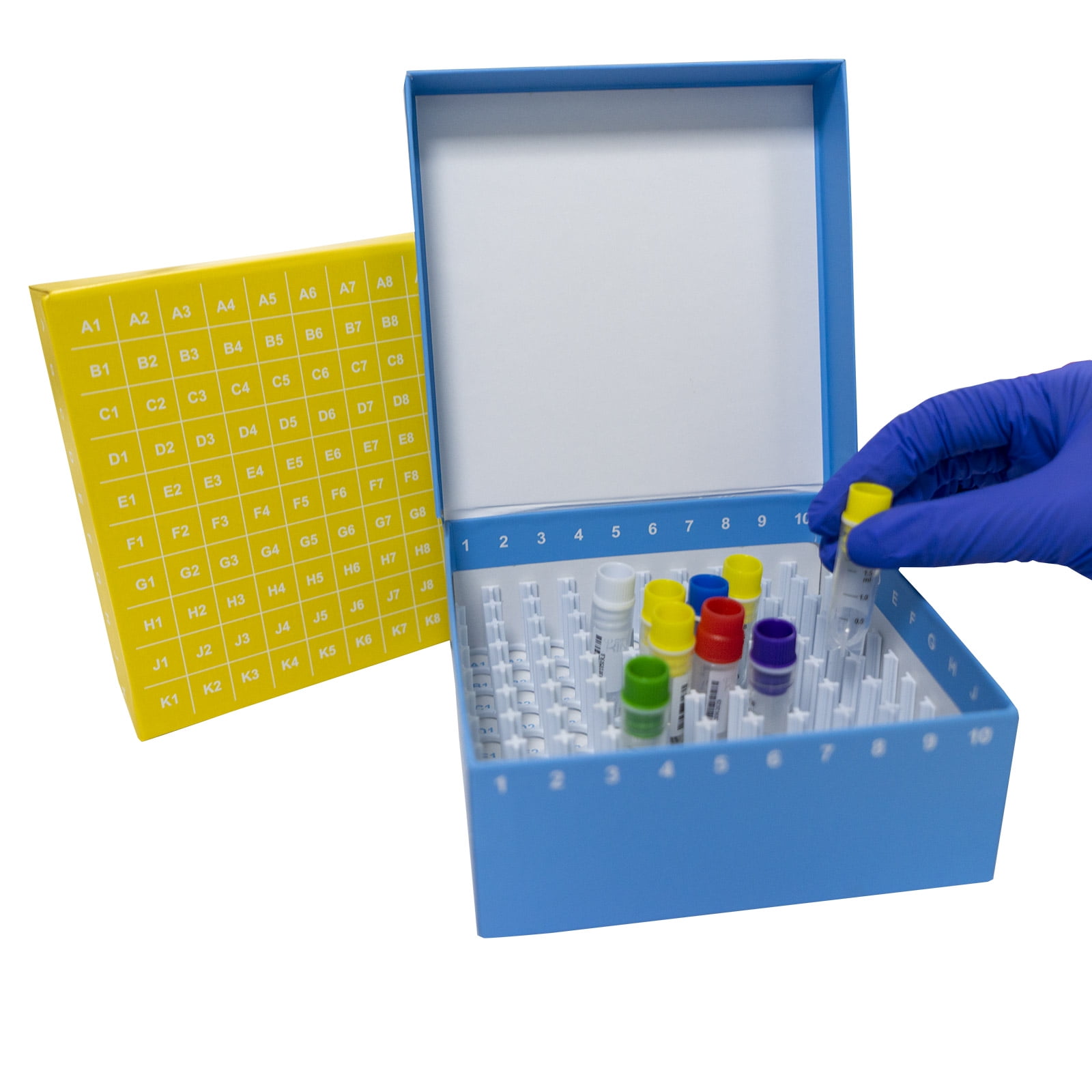 CryoKing 2 Inch 100-well Cryo Boxes, Lab Freezer Boxes with Connected ...