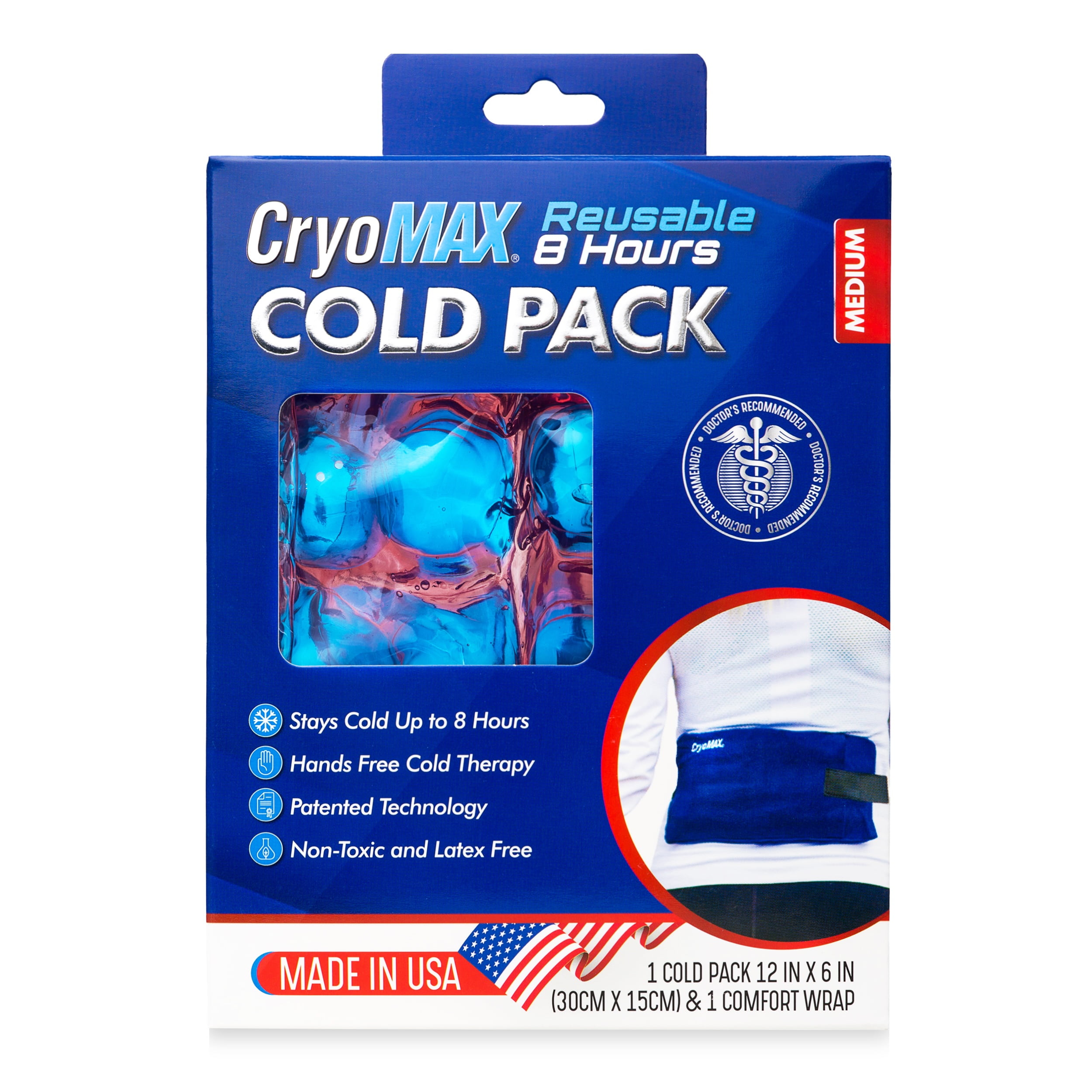 CryoMax Reusable Cold Pack, Medium Size 12" x 6" HSA/FSA Eligible ...
