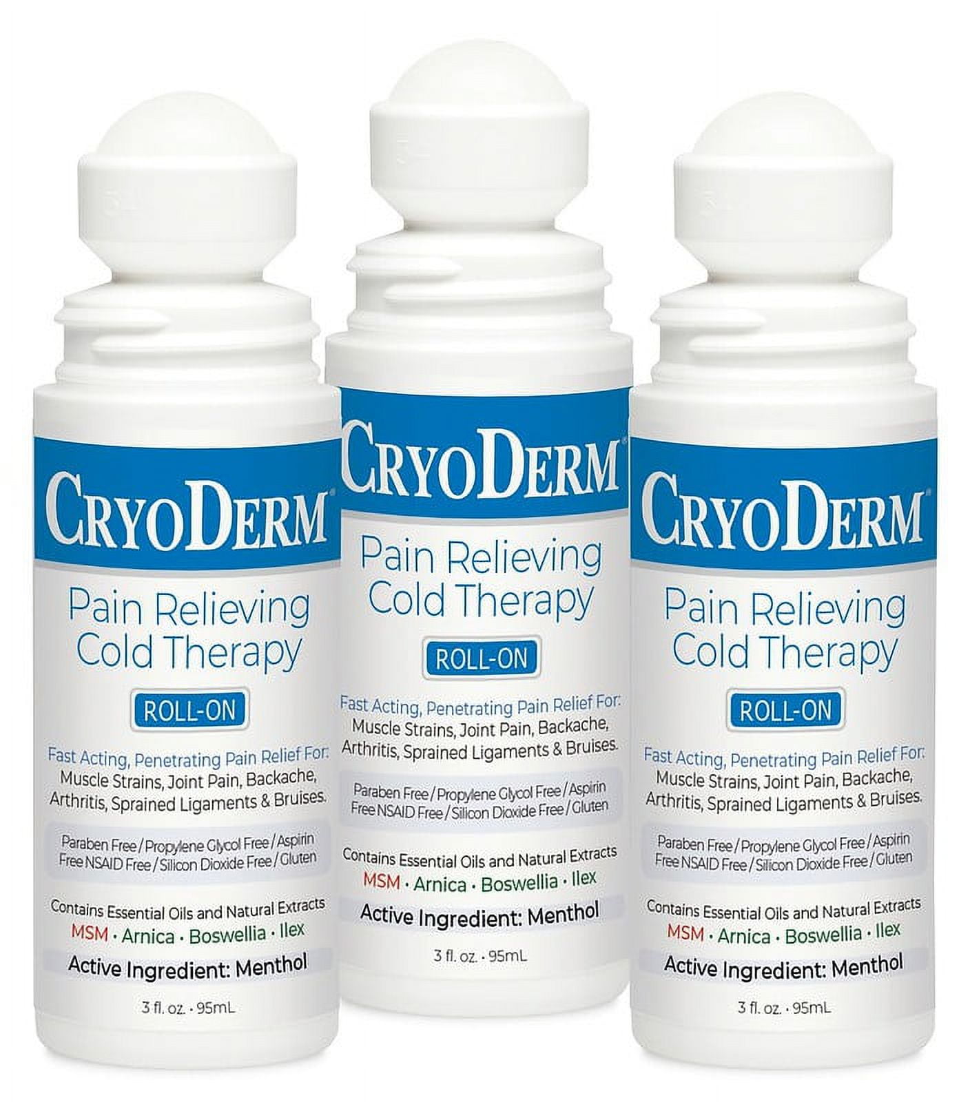 Free Shipping! Cryoderm 3 oz Roll-On 3-Pack pain relief topical with ...