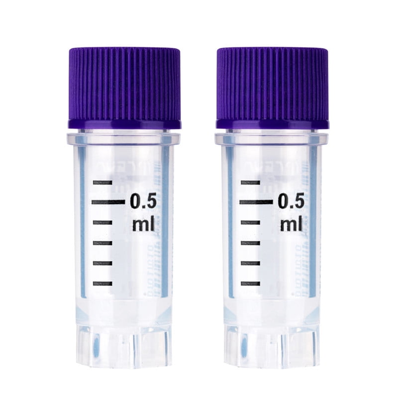 Cryogenic Vials with Side Bardcode-0.5 ml, Purple Cap, External Thread ...