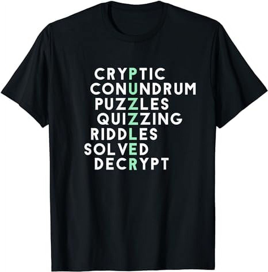 Cryptic Conundrum Quizzing Riddles Solved Decrypt Puzzle T-Shirt ...