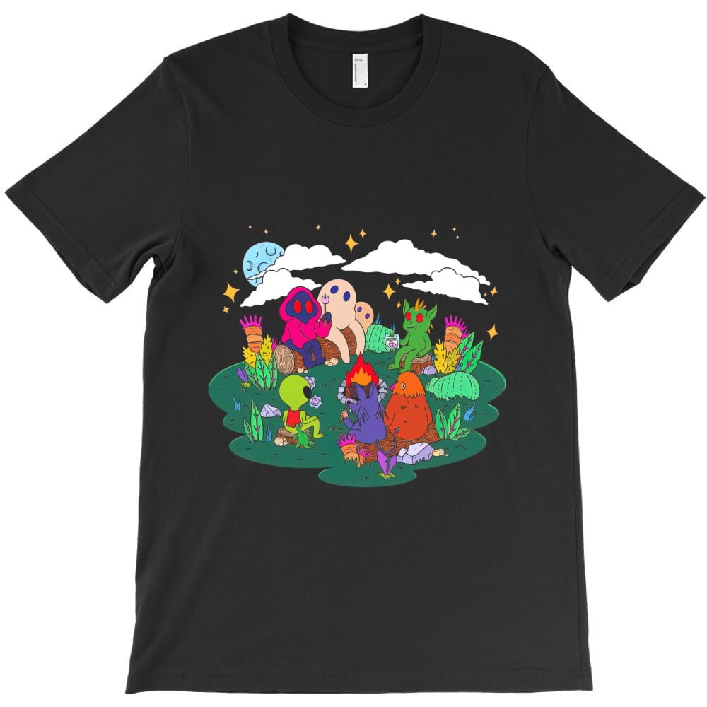 Cryptid Camping Horror Creepy Graphic Tee, Funny Bigfoot H9458 T-Shirt ...
