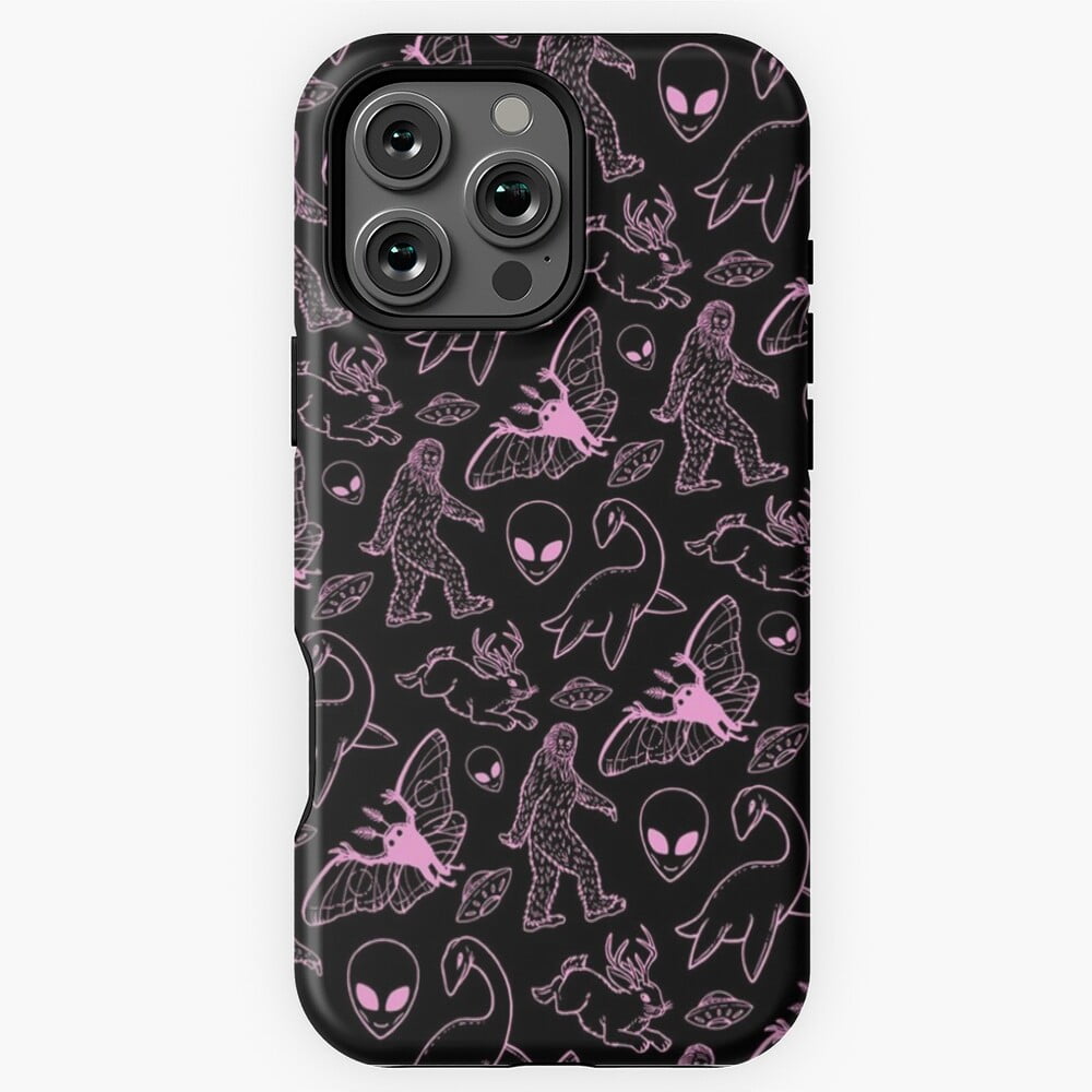 Cryptid Creatures Myth Pattern iPhone Case 17 16 15 14 13 12 11 Pro Max ...