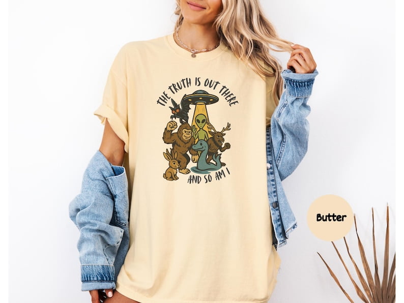 Cryptid Crew T-Shirt, Bigfoot Mothman Alien Loch Ness, Funny Paranormal ...