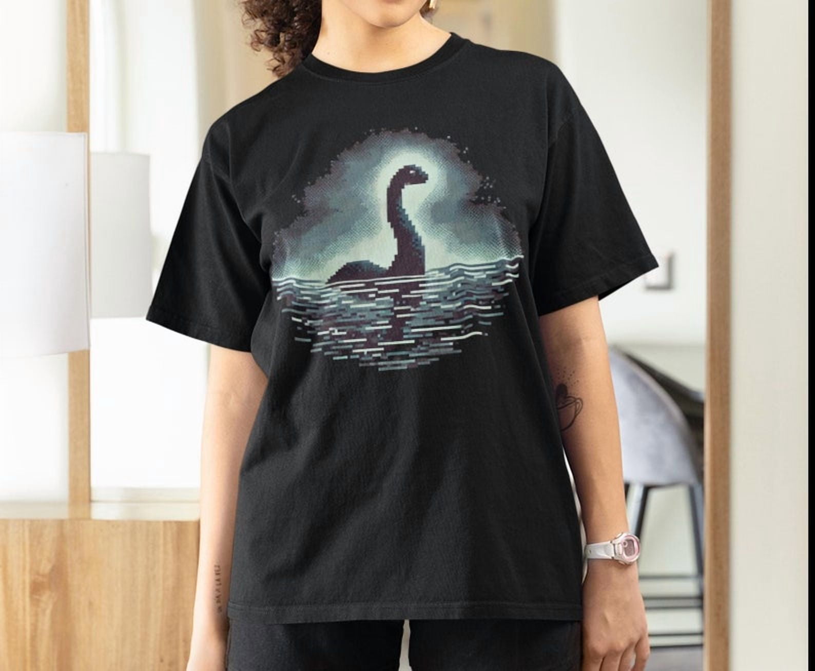 Cryptid Pixel Art Tee, Mystical Creature Shirt, Unisex Cotton Tee, Perfect Gift for ...