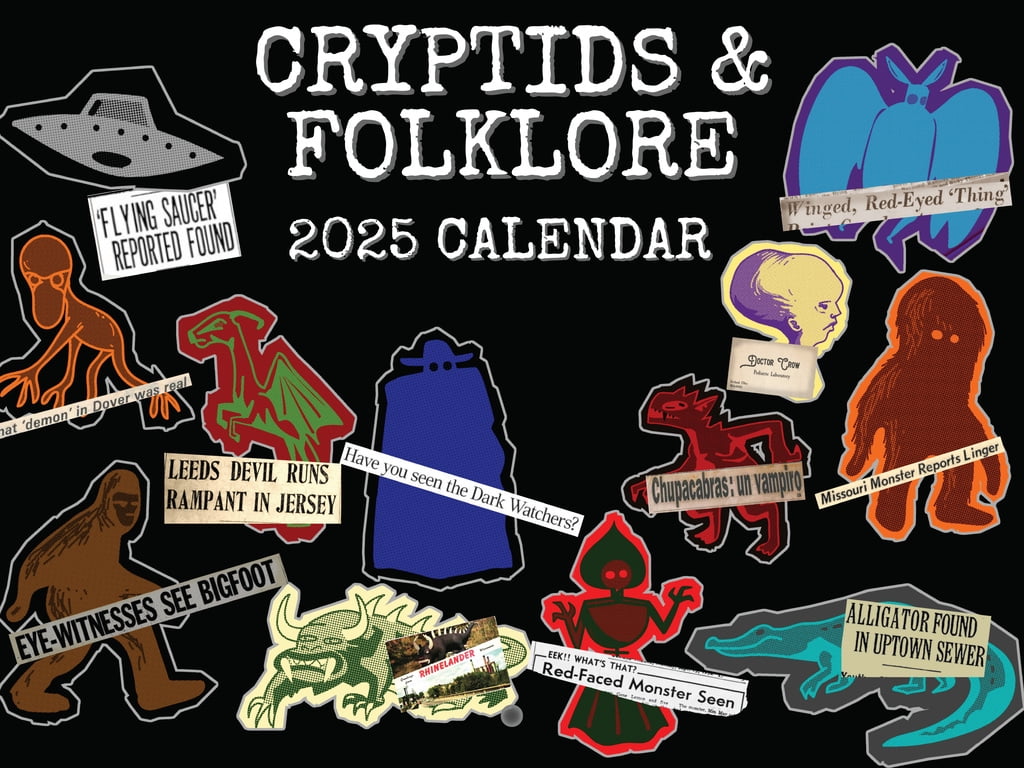Cryptid and Folklore Calendar 2025 Monthly Wall Calender 12 Month | American Made In The USA ...