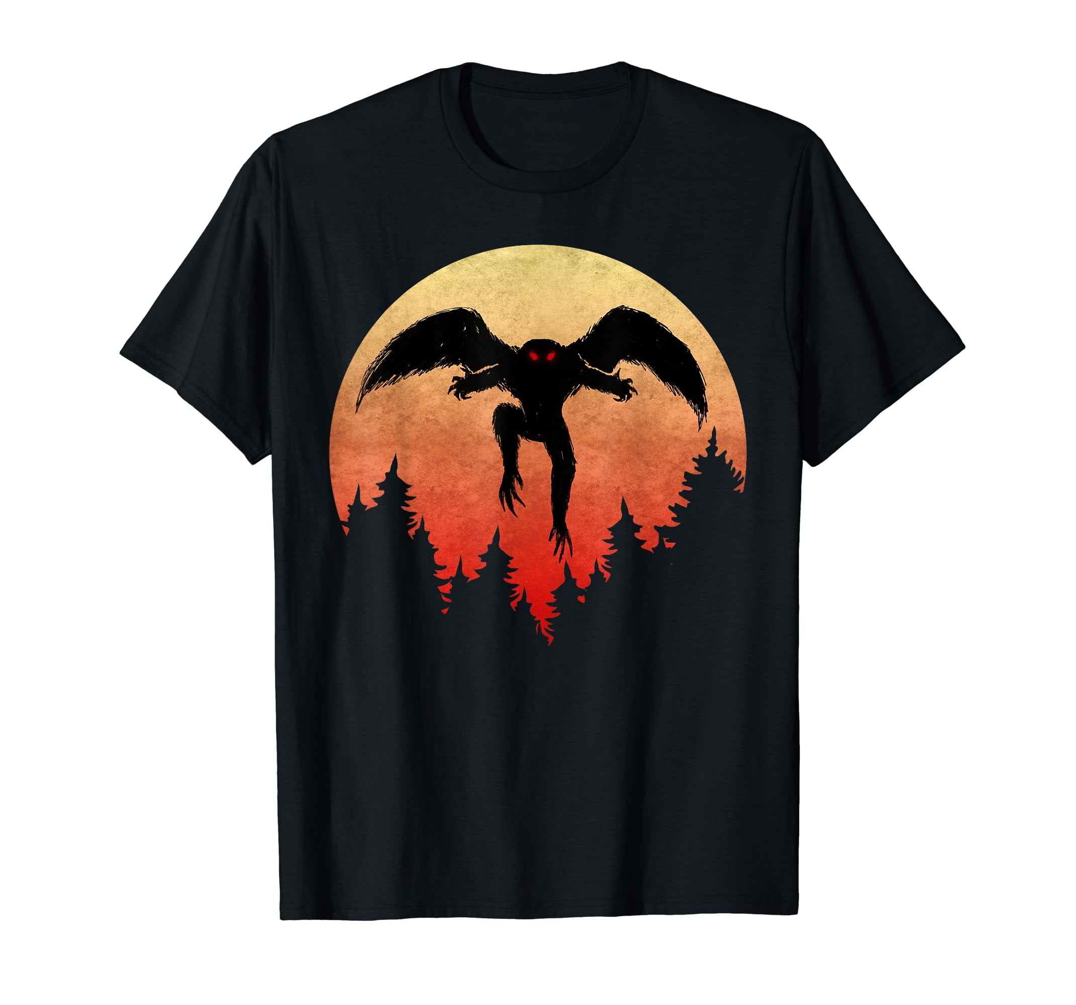 Cryptidcore Aesthetic Mothman Cryptozoology Cryptid Black T-Shirt ...