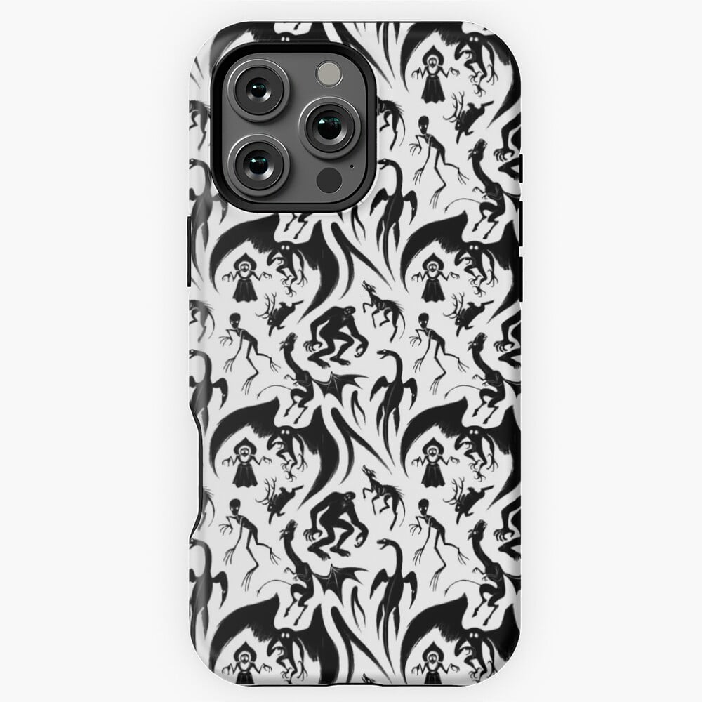 Cryptids Mothman Bigfoot Art Phone Case for iPhone 16 15 14 13 12 11 ...