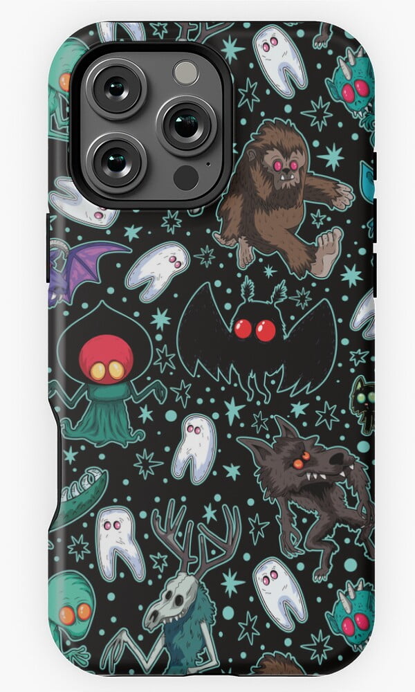 Cryptids Night Black Art Phone Case Compatible with iPhone 11 to 16 Pro ...