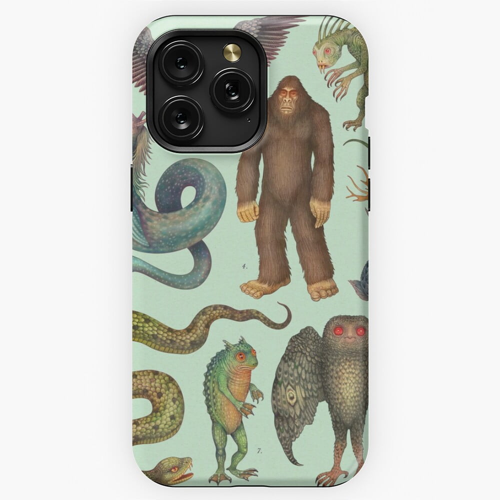 Cryptids Party Mythical Monster Fun Design Art iPhone Case 17 to 11 Pro ...