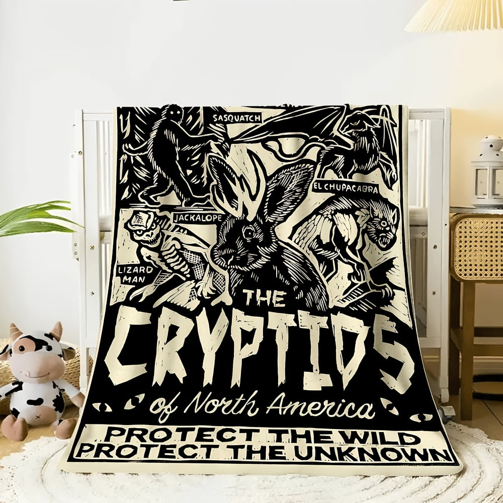 Cryptids Poster Flannel Blanket, Eye-Catching Star Spangled Design, All ...