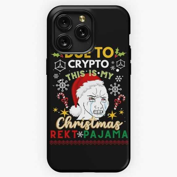 Crypto Christmas Sweater Wojak Ugly Meme Art iPhone Case 17 through 11 ...