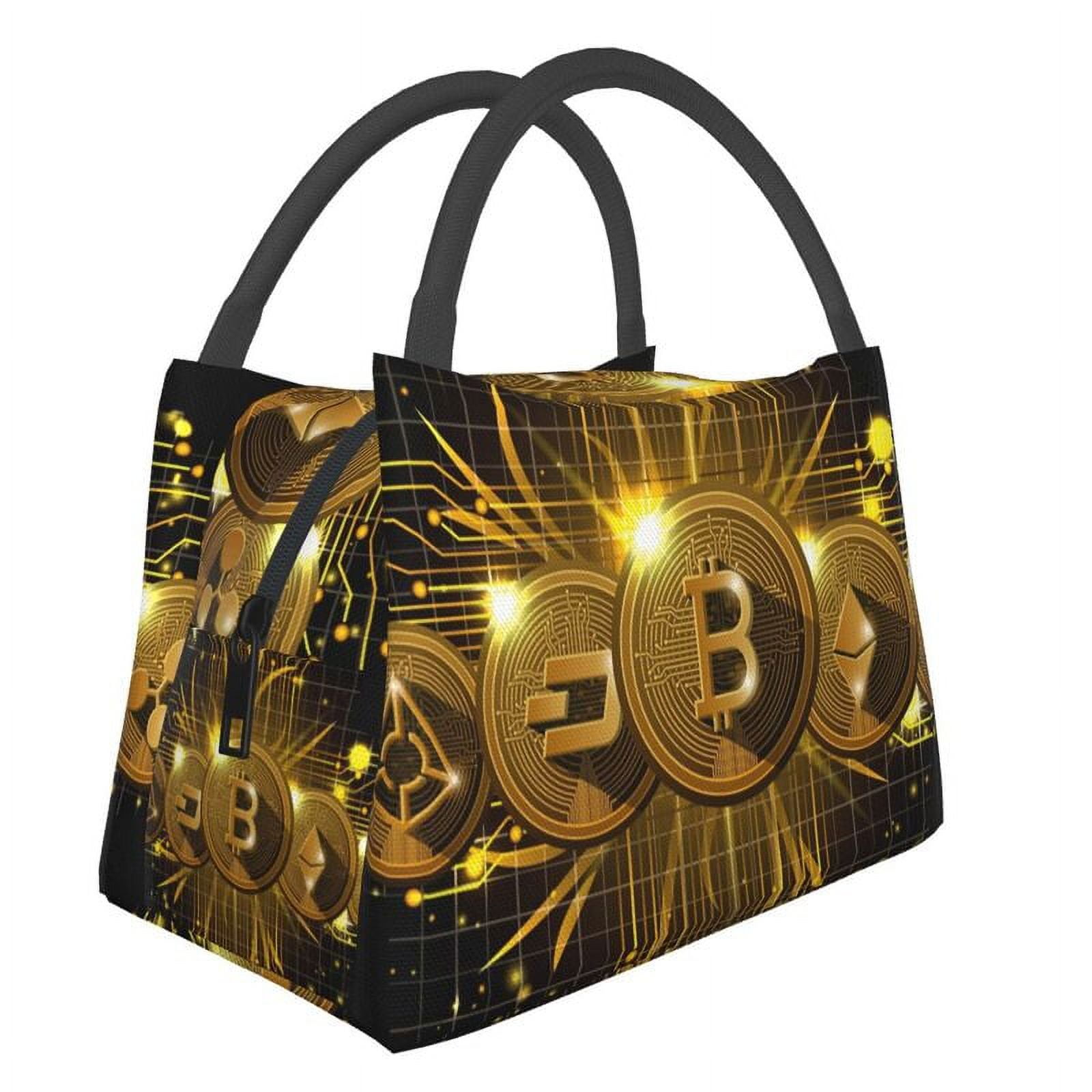 Crypto Coins Altcoin Blockchain Logo Portable Lunch Boxes for Women Waterproof Bitcoin Ethereum ...