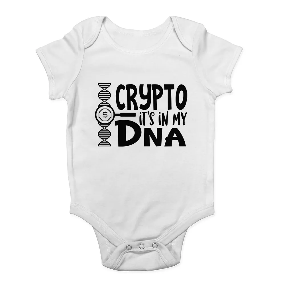 Crypto It'S In My Dna Baby Grow Vest Bodysuit Boys Girls Cute And Cool ...