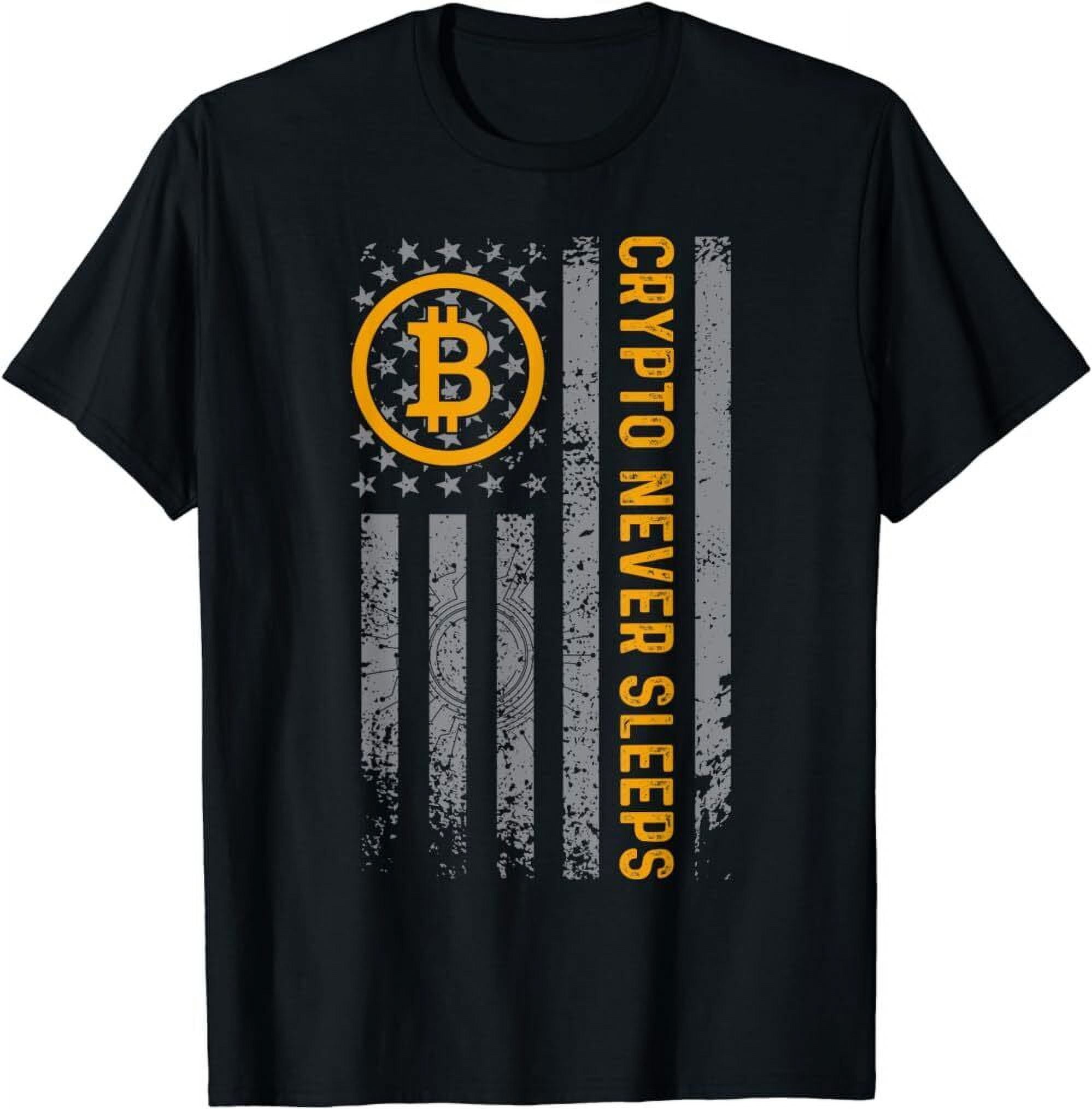 Crypto Never Sleeps Bitcoin Halving 2024 USA Flag T-Shirt, Unisex Tee ...