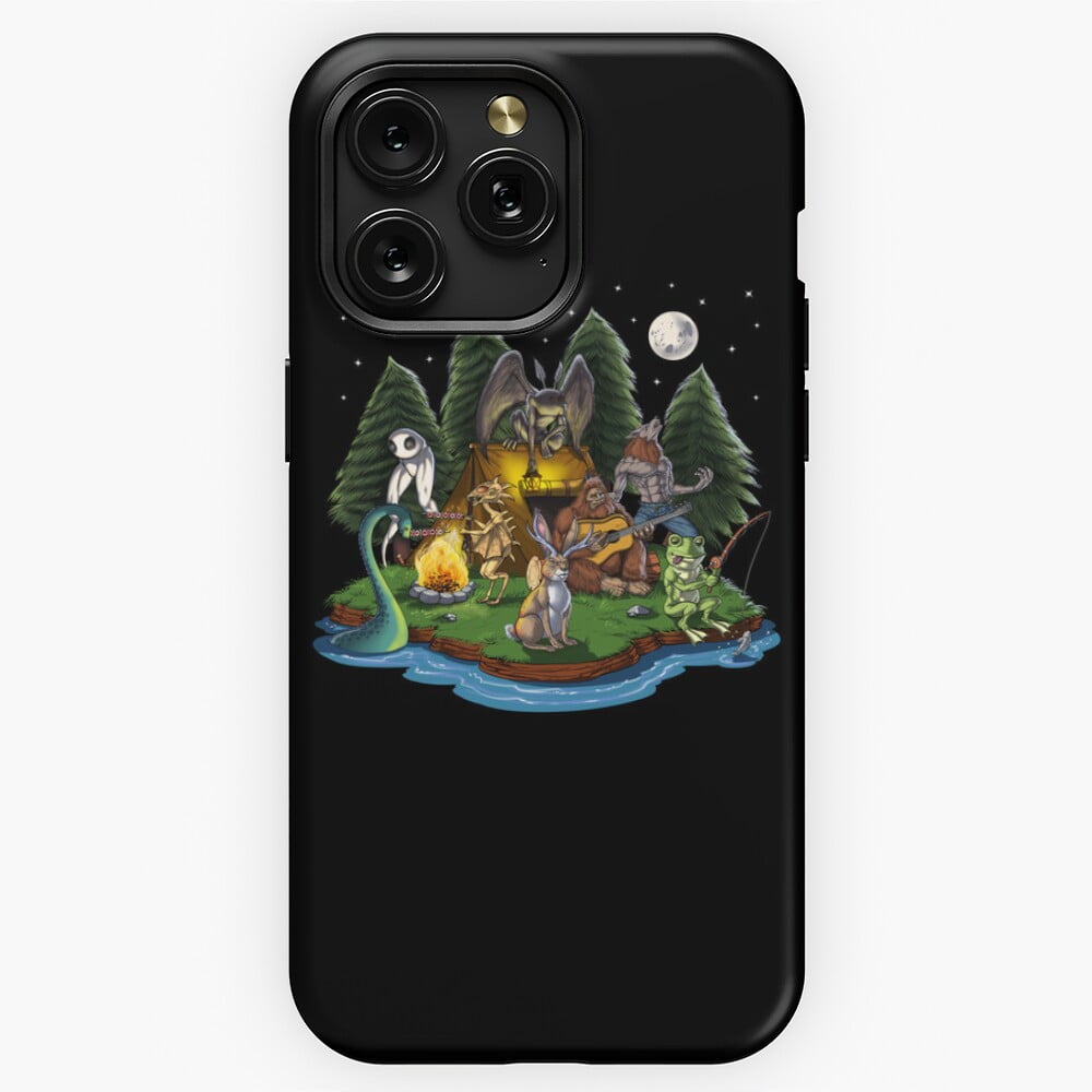 Cryptozoology Camping Adventure Mythic Design iPhone Case 17 16 15 14 ...