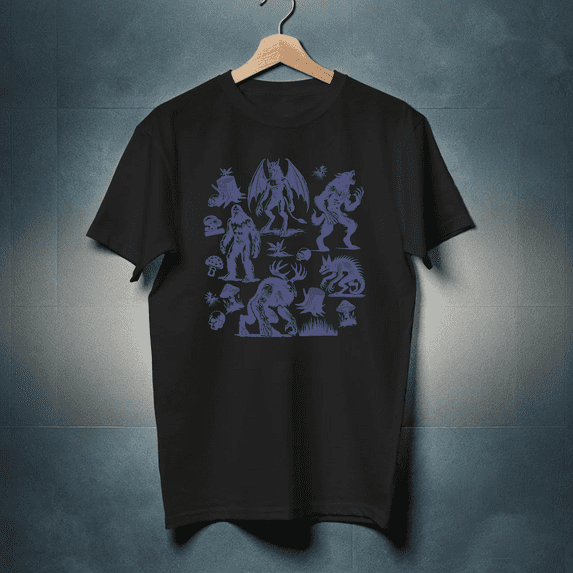 Cryptozoology Werewolf Wendigo Gothic Weirdcore Creature Theme Unisex T ...