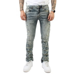 GFTD LA Men's Adrian Skinny Fit, Distress, Ripped, Stretch Jeans with ...