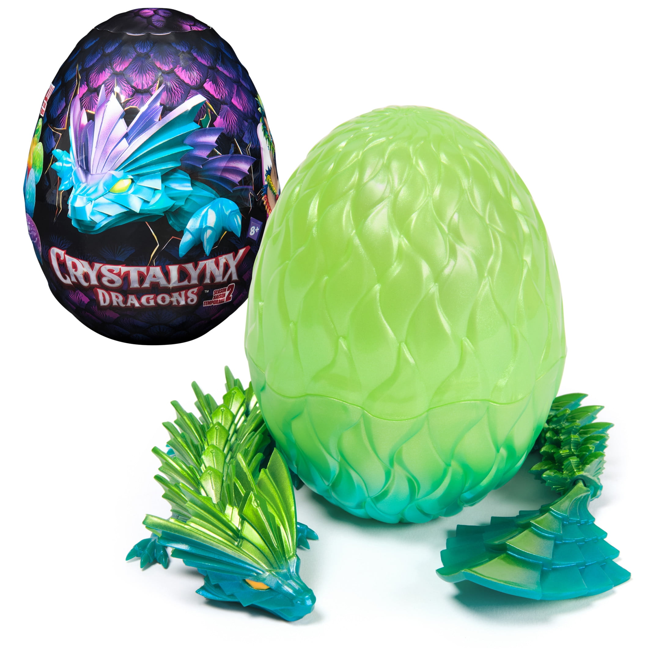 CrystaLynx Dragons, 12.5-inch Articulated Dragon Figure & Display Egg ...