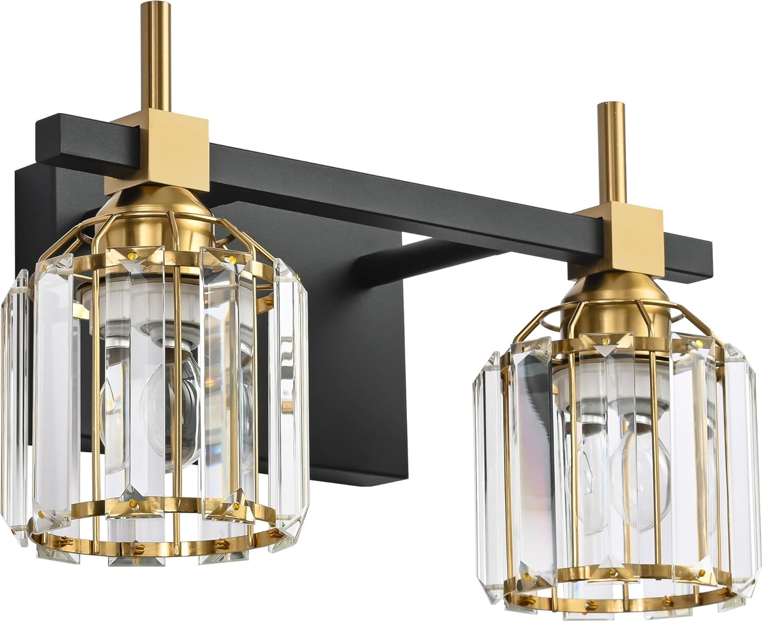 Crystal 2 Lights Bathroom Vanity Light Fixtures over Mirror Crystal ...