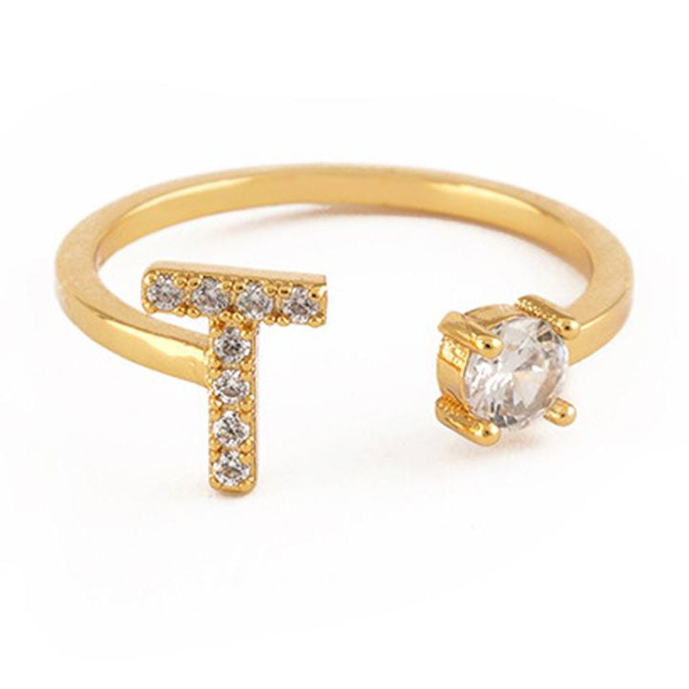 Crystal A-Z Letters Cubic Zirconia Knuckle Rings Finger Party Women ...