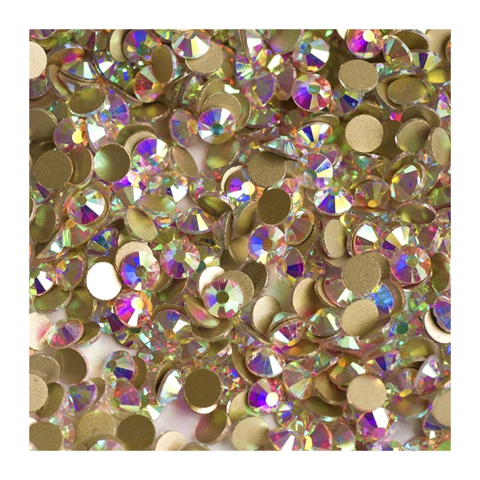 Crystal AB Rhinestone Loose Strass Glue On Flat Back Non Hotfix For ...