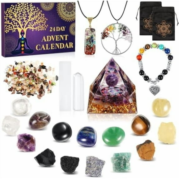 Crystal Advent Calendar 2025 Adult Women Crystals and Healing Stones 24 ...